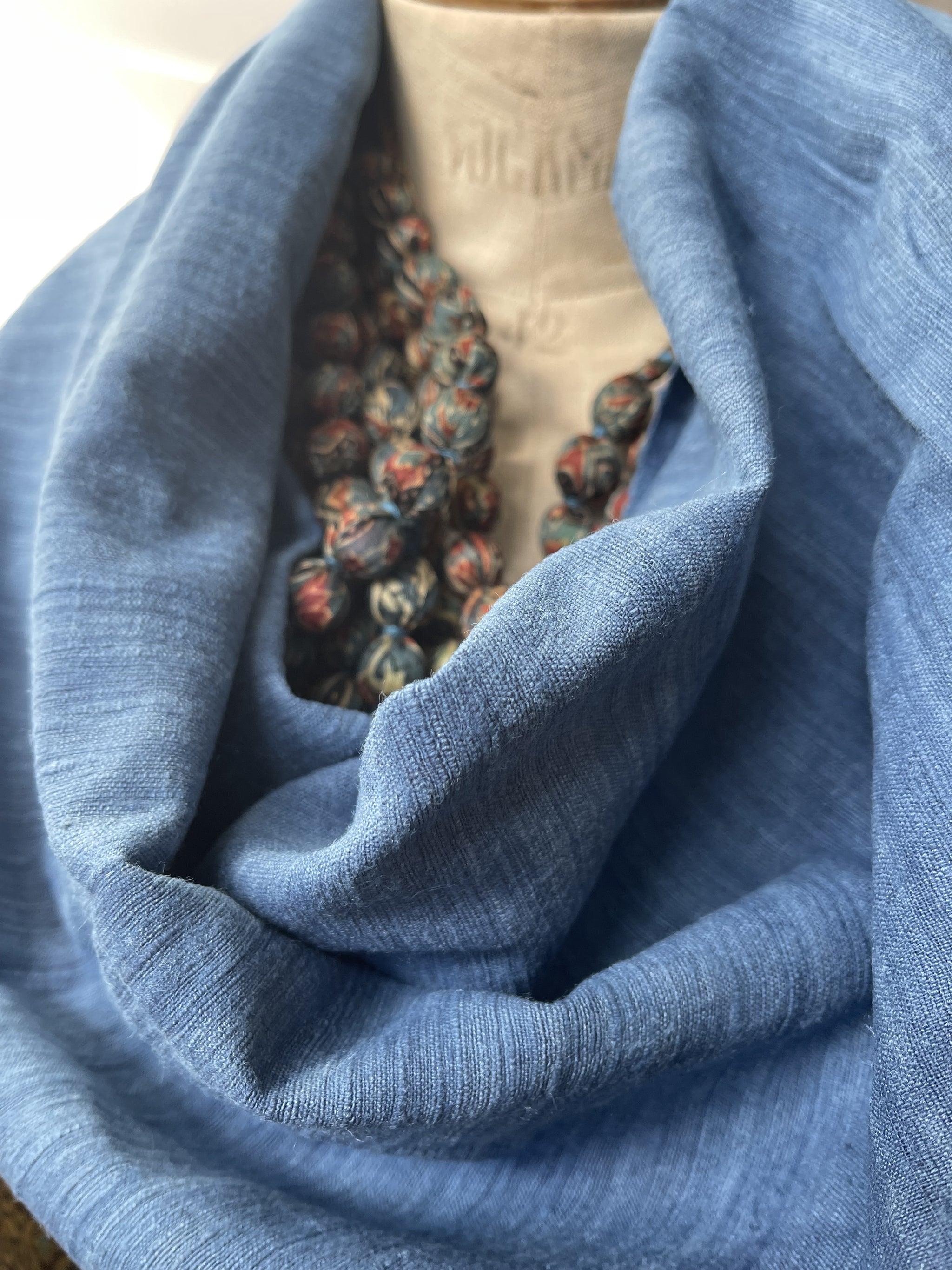 Peace Silk Scarf - Indigo